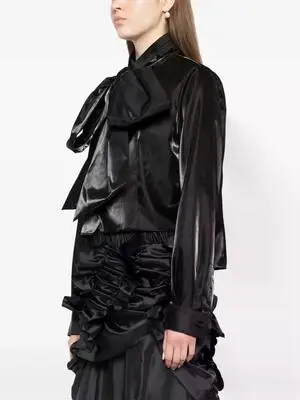 Noir Kei Ninomiya Bow Satin Shirt