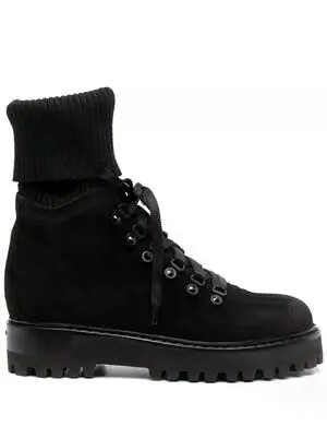 LE SILLA St. Moritz Suede Ankle Boots - Black