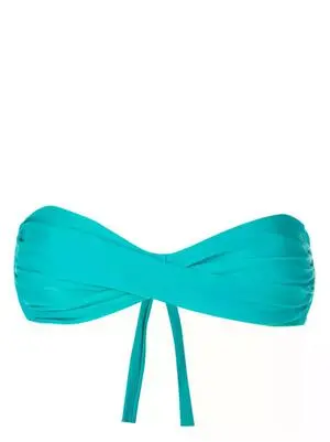 AMIR SLAMA Twist-detail Bandeau Bikini Top - Blue