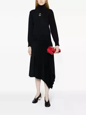 JIL SANDER Logo-patch High-neck Jumper - Blue