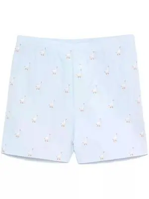 Moschino Duck-embroidered Shorts - Blue