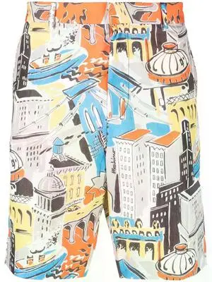 Moschino Graphic-print Bermuda Shorts - Grey