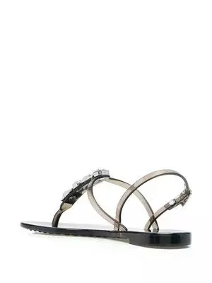 Casadei Crystal-embellished Jelly Sandals - Black