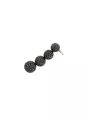 ALINKA 18kt White Gold Black Caviar Diamond Left Slider Earring - Silver