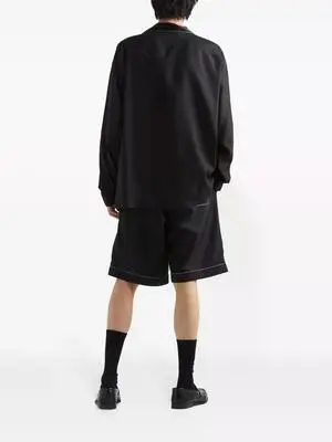 Prada Contrast-trim Silk Pajama Shirt