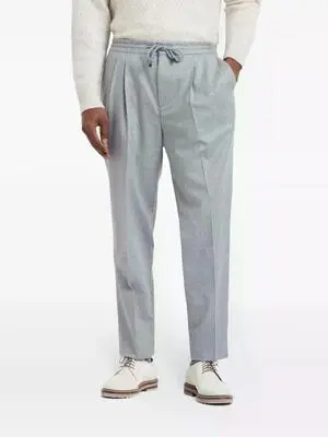 Brunello Cucinelli Pressed-crease Wool Trousers - Grey