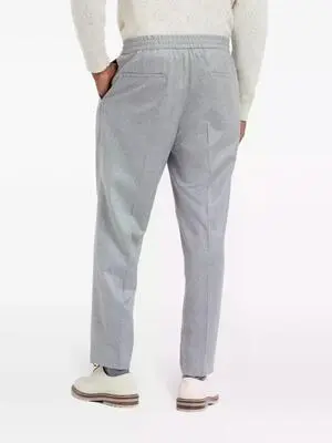 Brunello Cucinelli Pressed-crease Wool Trousers - Grey