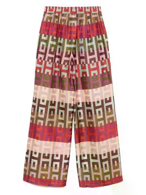 Lorena Antoniazzi Geometric Print Silk Trousers - Red