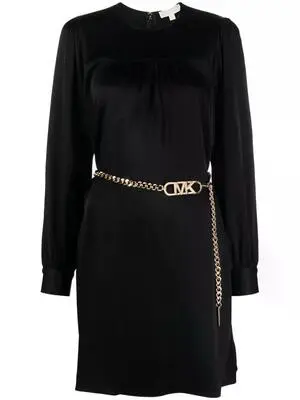 Michael Kors Belted Satin Minidress