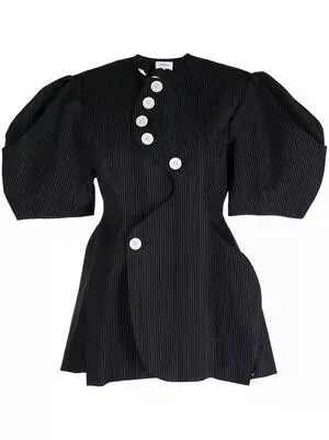 ENFOLD Pinstripe Short-sleeve Blouse