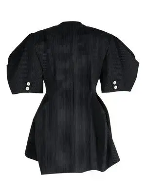 ENFOLD Pinstripe Short-sleeve Blouse