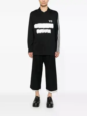 Y3 Graphic-logo Long-sleeves Polo Shirt