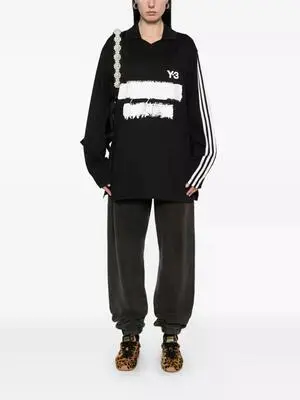 Y3 Graphic-logo Long-sleeves Polo Shirt