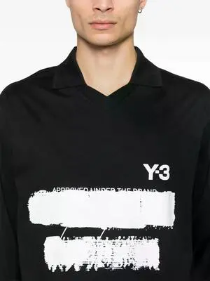 Y3 Graphic-logo Long-sleeves Polo Shirt