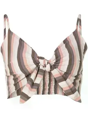 AMIR SLAMA Striped Crop Top