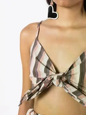 AMIR SLAMA Striped Crop Top