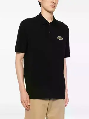 Lacoste Logo-appliqué Polo Shirt - Black