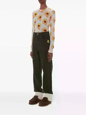 JW Anderson Floral-print Sheer Top