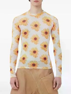 JW Anderson Floral-print Sheer Top