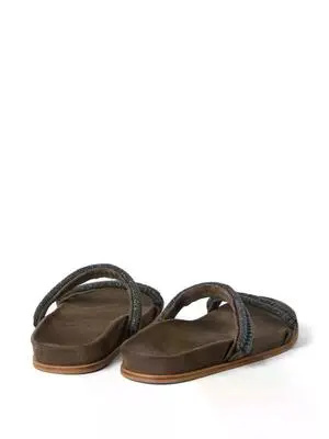 Brunello Cucinelli Beaded Suede Sandals