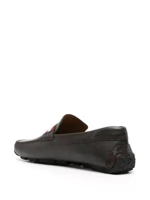 Bally Logo-print Leather Loafers
