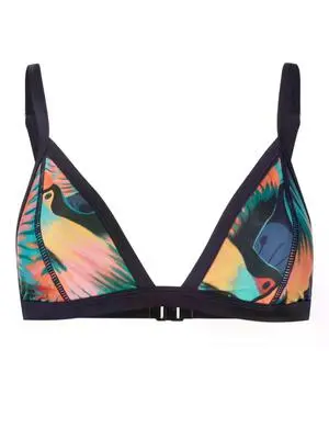 DUSKII Tropical-print Triangle Bikini Top - Multicolour