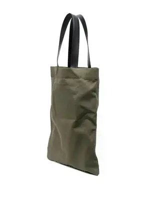 JIL SANDER Logo-print Cotton Tote Bag - Green