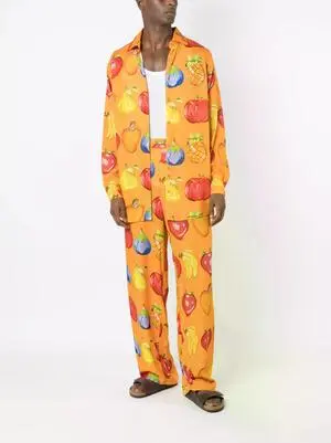 AMIR SLAMA Fruit Print Button-up Shirt