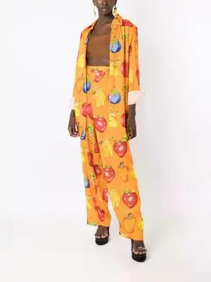 AMIR SLAMA Fruit Print Button-up Shirt