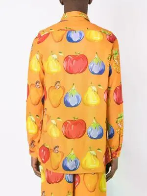 AMIR SLAMA Fruit Print Button-up Shirt