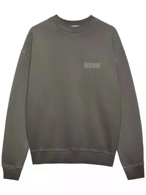 MSGM Logo-print Cotton Sweatshirt - Grey