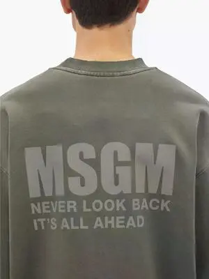 MSGM Logo-print Cotton Sweatshirt - Grey