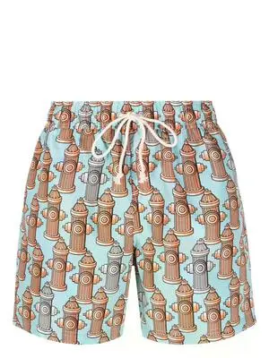 Palm Angels Fire Hydrant Swim Shorts - Blue