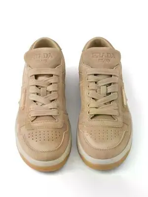 Prada Downtown Suede Sneakers - Neutrals