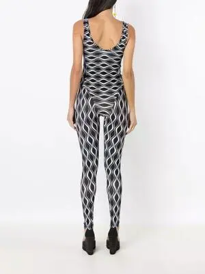 AMIR SLAMA Graphic-print Cut-out Jumpsuit