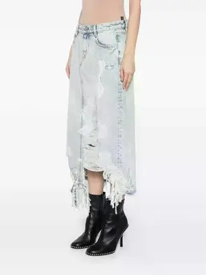 JNBY Lace Patchwork Denim Long Skirt