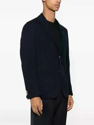 LARDINI Brooch-detail Blazer - Blue