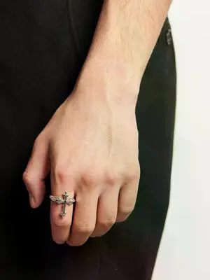 Emanuele Bicocchi Fleury Cross Statement Ring - Silver