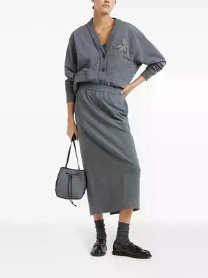 Brunello Cucinelli Sleeveless Silk Top - Grey