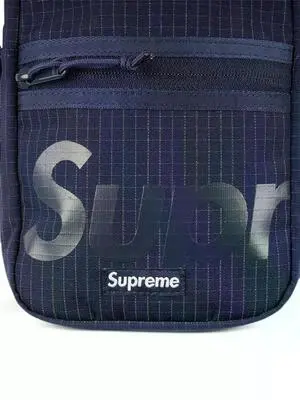 Supreme Logo-print Grid-pattern Shoulder Bag