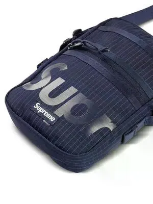 Supreme Logo-print Grid-pattern Shoulder Bag