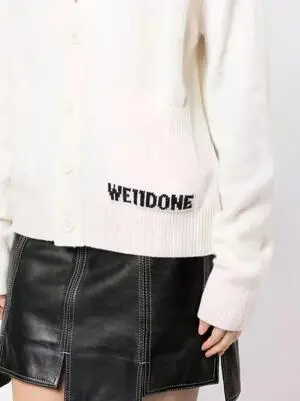 We11Done Logo-intarsia Wool Cardigan