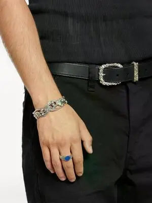 Emanuele Bicocchi Arabesque Malachite Ring - Silver