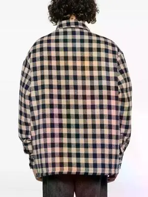 BLUEMARBLE Checkerboard-print Logo-plaque Shirt Jacket