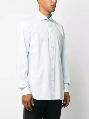 Boglioli Spread-collar Cotton Shirt - Blue