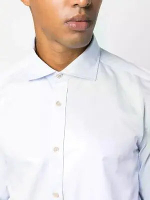 Boglioli Spread-collar Cotton Shirt - Blue