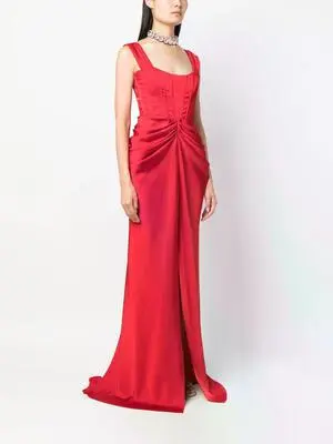 ANA RADU Ruched Flared Gown
