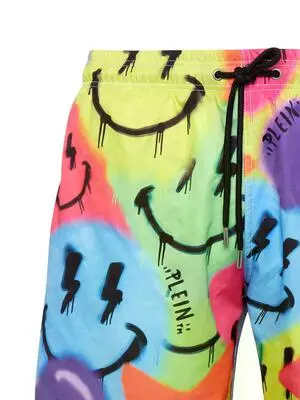 Philipp Plein Smiley Face-print Swim Trunks
