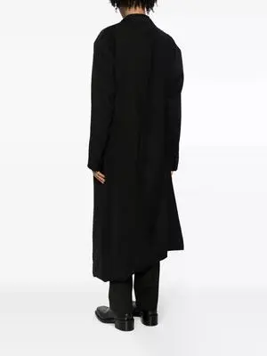 Yohji Yamamoto Asymmetric Striped-lining Wool Coat