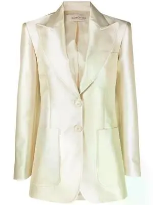 BLANCA VITA Single-breasted Button-fastening Jacket - Neutrals